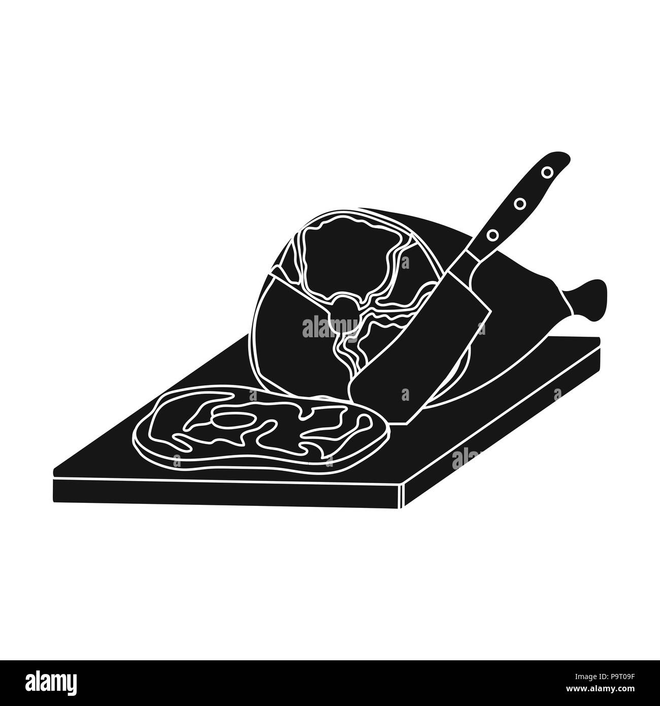 meat single icon in blakck style.Meat vector symbol stock illustration ...