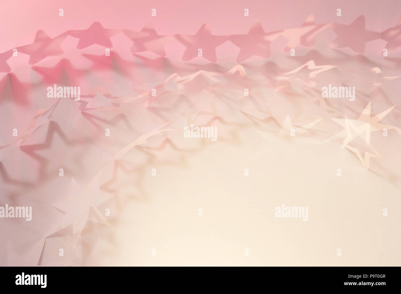 Paper cut star chains in different shapes, with playful shadows and a ...