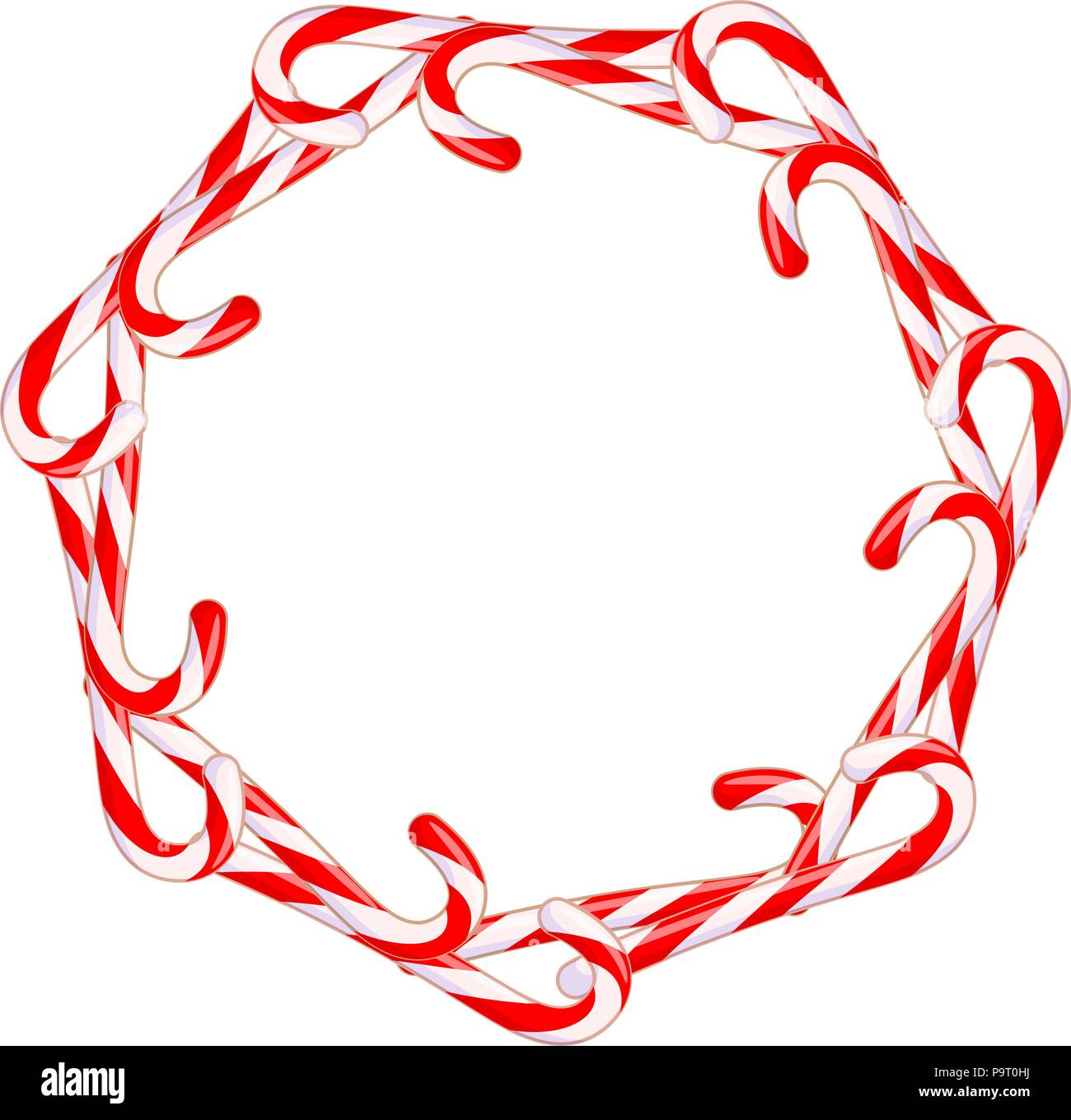 Colorful cartoon candy cane wreath Stock Vector Image & Art - Alamy