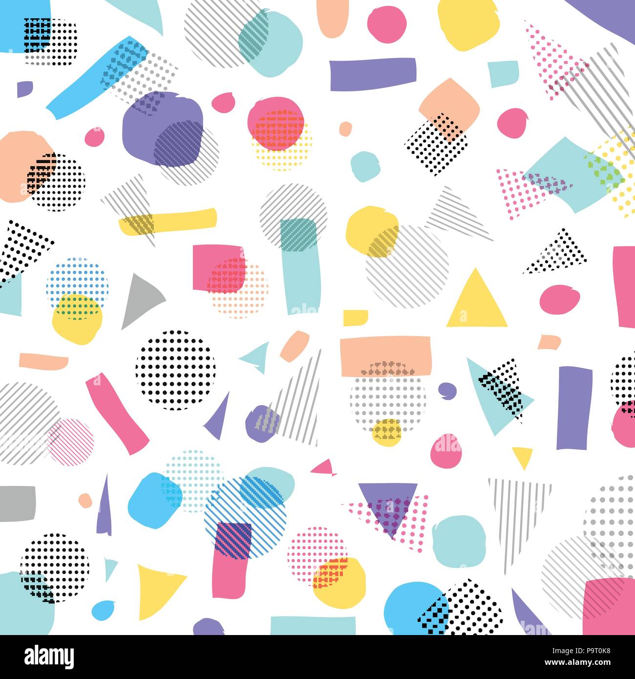 Abstract geometric modern pastels color, black dots pattern with lines ...