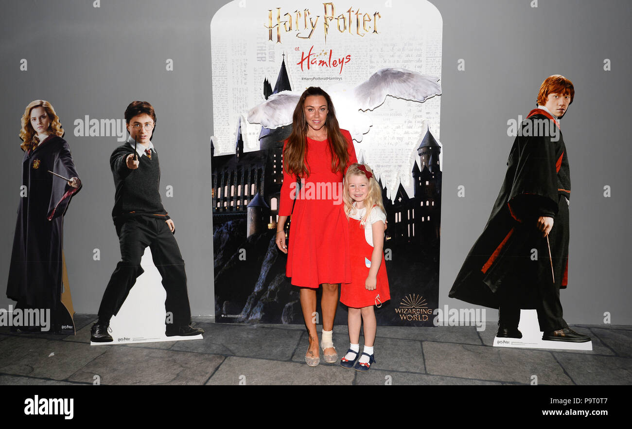 Michelle Heaton and her daughter Faith, 6, during the unveiling of a ...