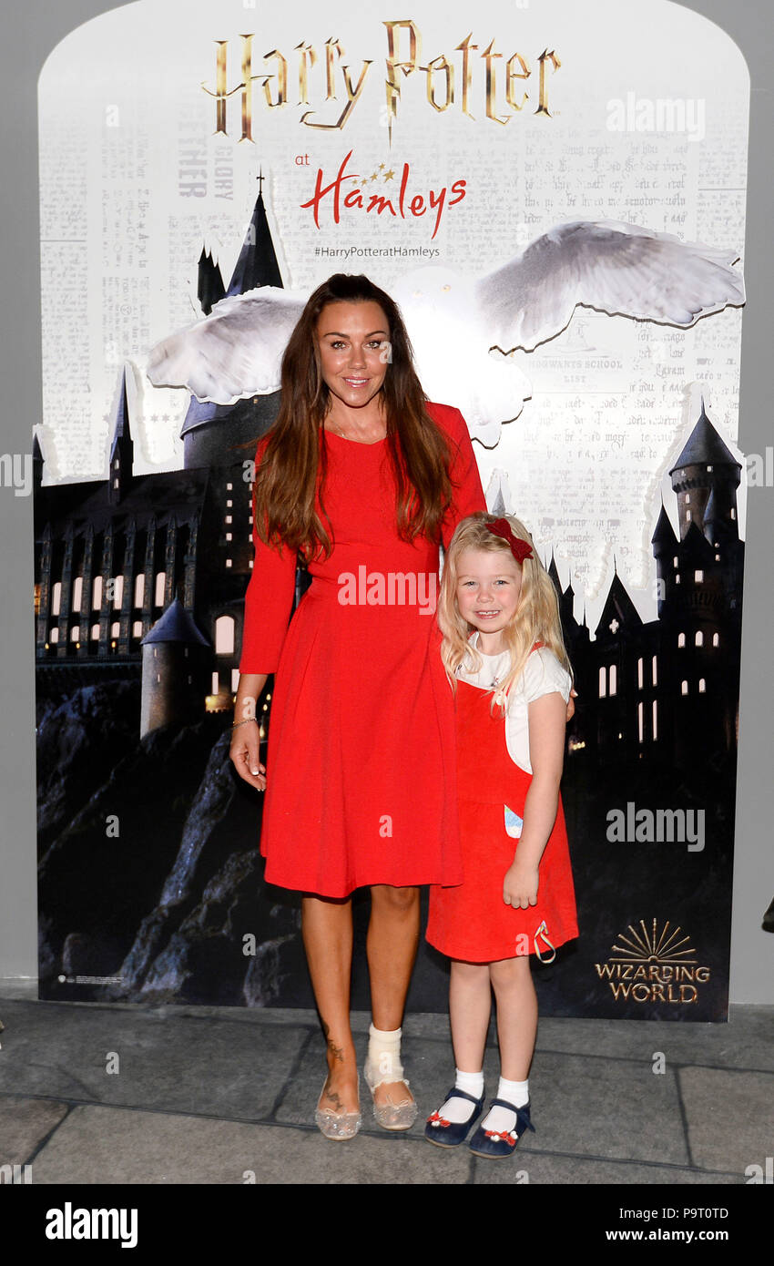 Michelle Heaton and her daughter Faith, 6, during the unveiling of a ...