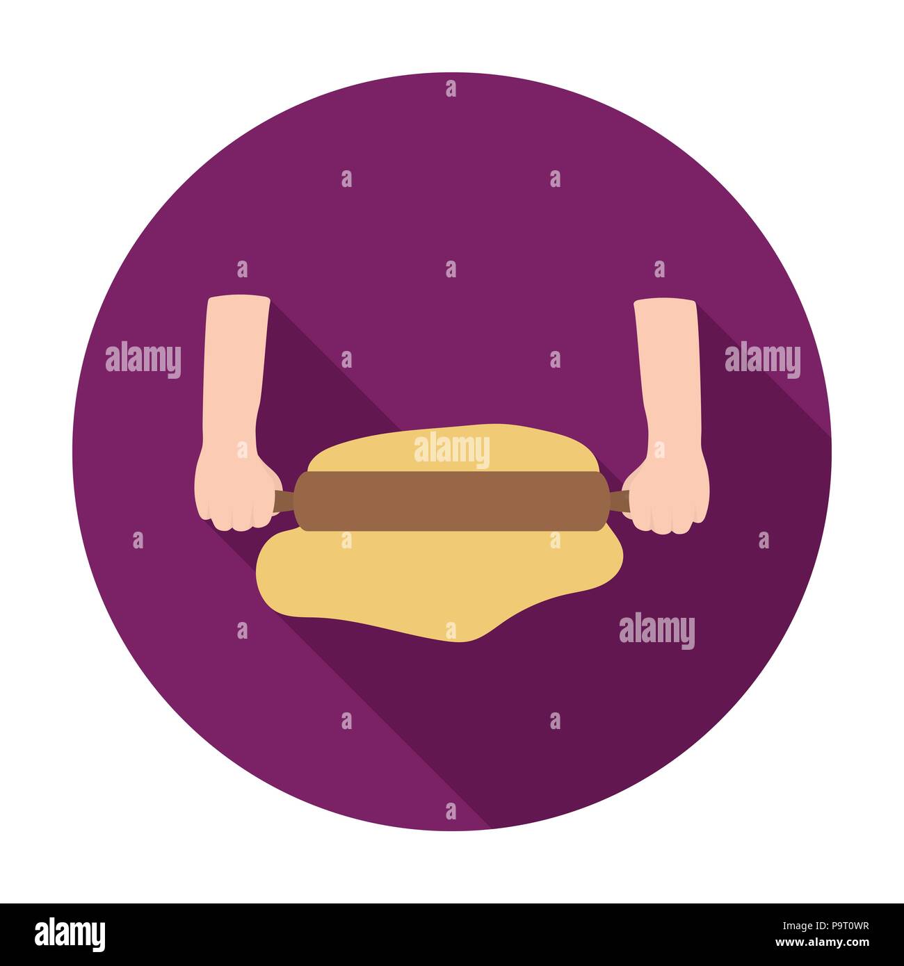 Rolling the dough icon in flat style isolated on white background ...