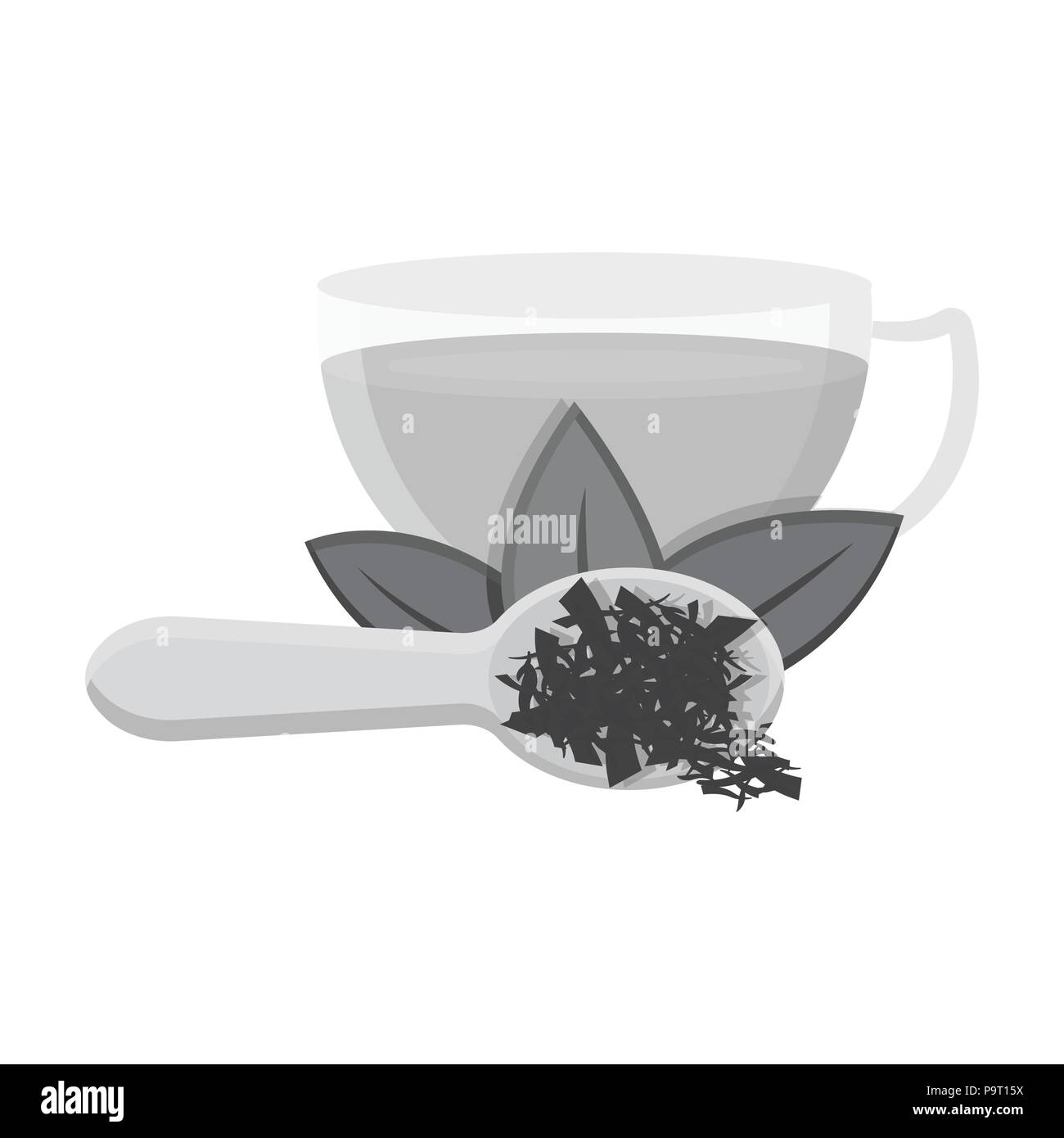 Cup of tea icon in monochrome style isolated on white background. India ...