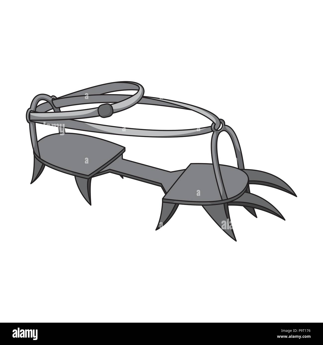 Spikes on the shoes.Mountaineering single icon in monochrome style ...