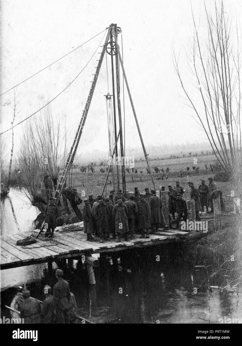 246 Bridge building, sapper, ram, wooden bridge Fortepan 73698 Stock ...