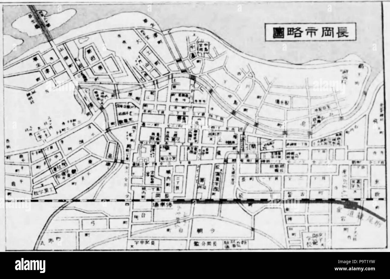 247 Brief map of Nagaoka in Taisho Era Stock Photo - Alamy