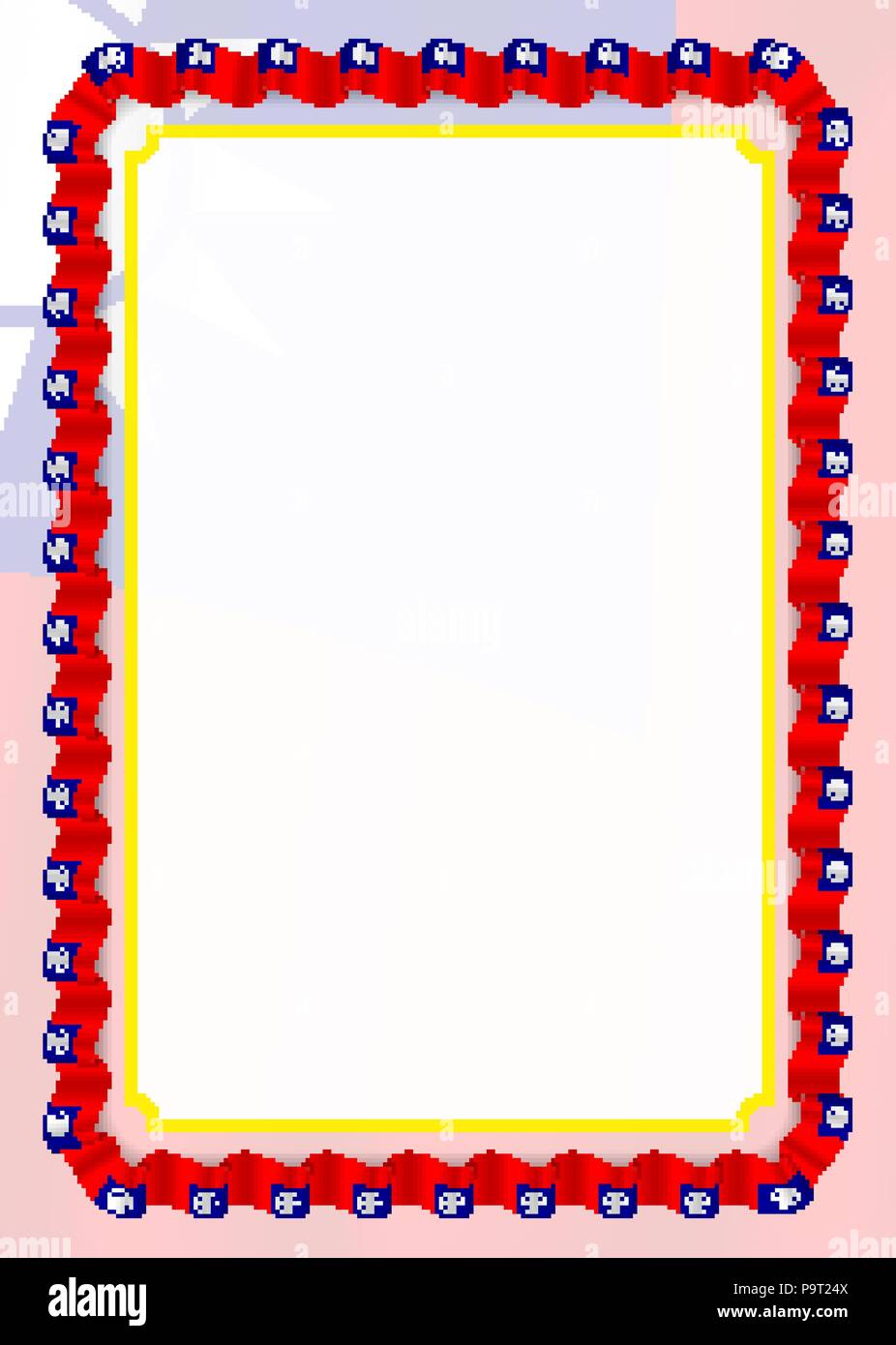 Frame and border of ribbon with Taiwan flag, template elements for your ...
