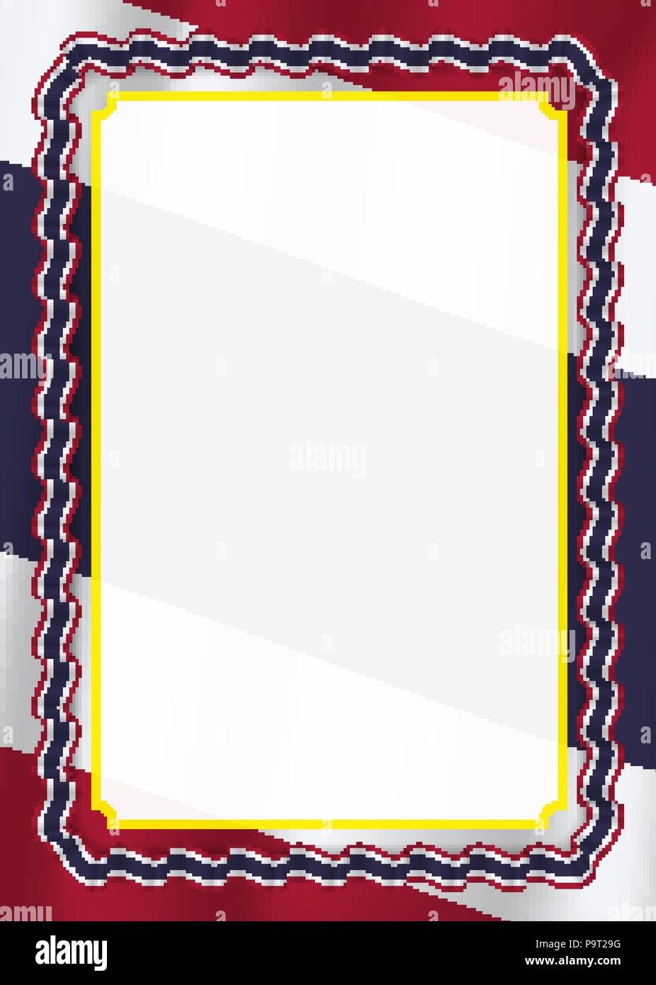 Frame and border of ribbon with Thailand flag, template elements for ...