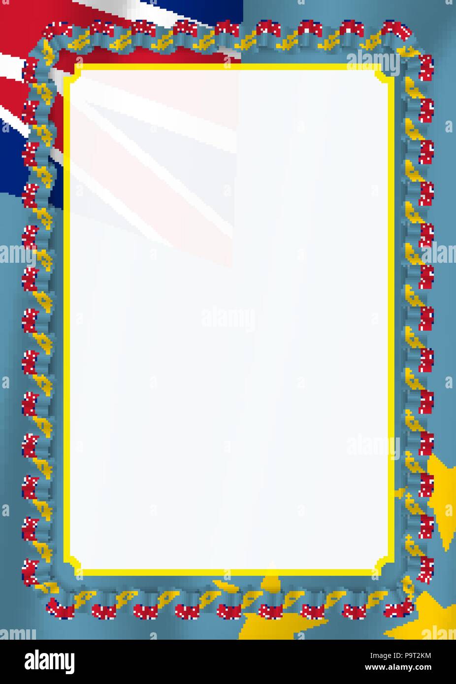Frame and border of ribbon with Tuvalu flag, template elements for your ...