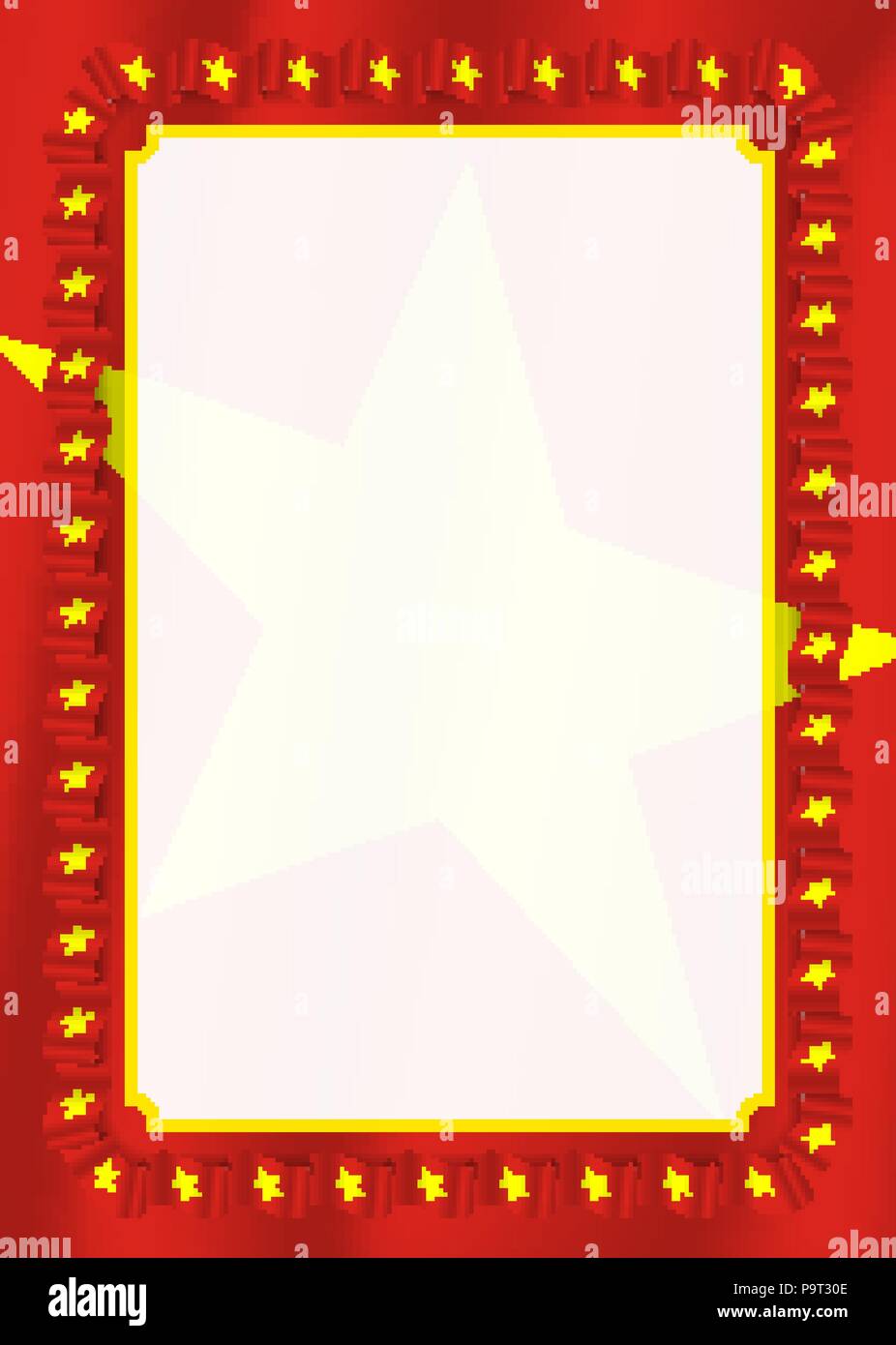Frame and border of ribbon with Vietnam flag, template elements for ...
