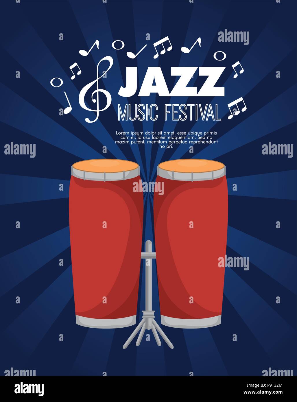 bongos musical instrument label vector illustration design Stock Vector ...