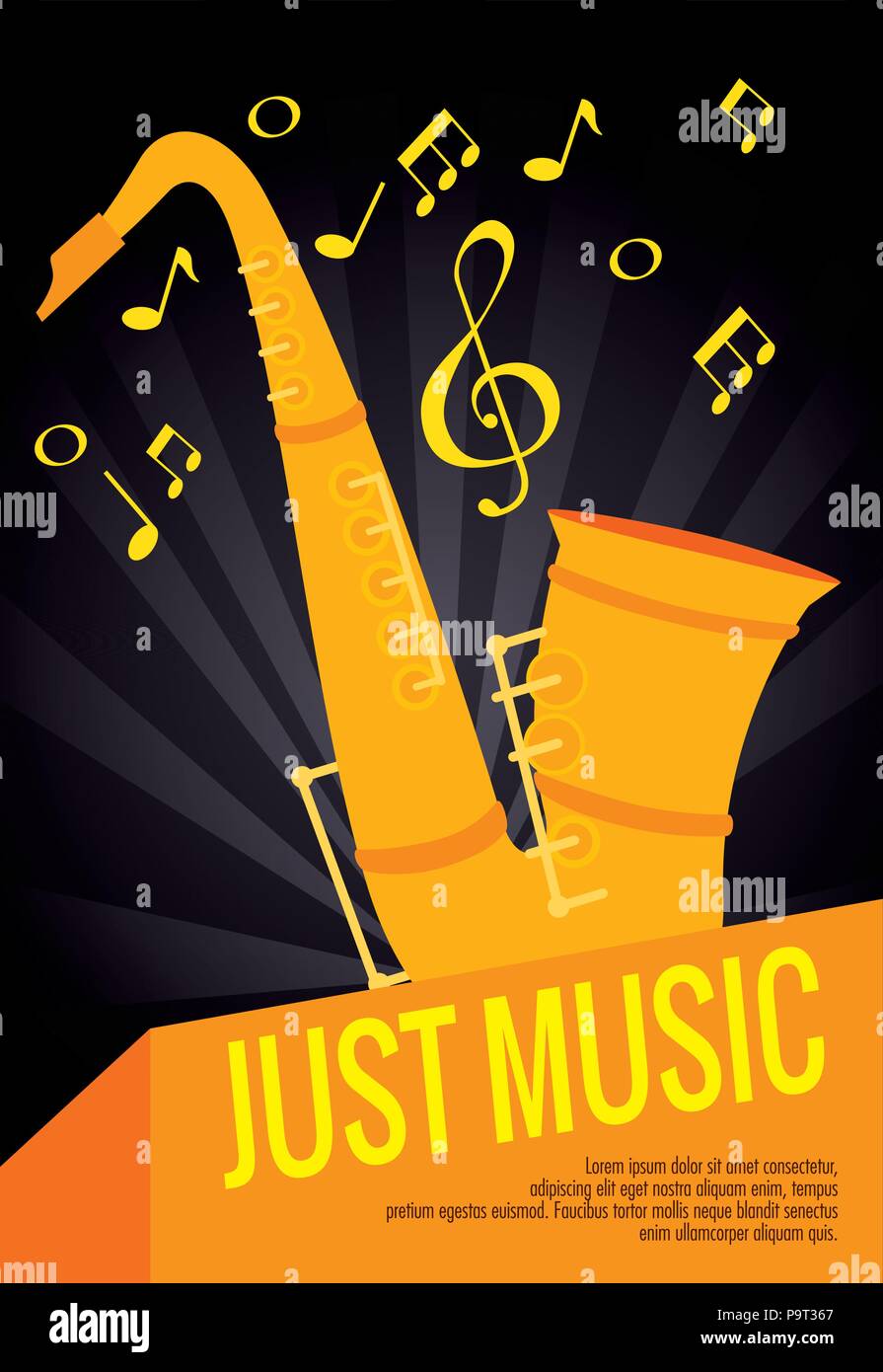saxophone musical instrument label vector illustration design Stock ...