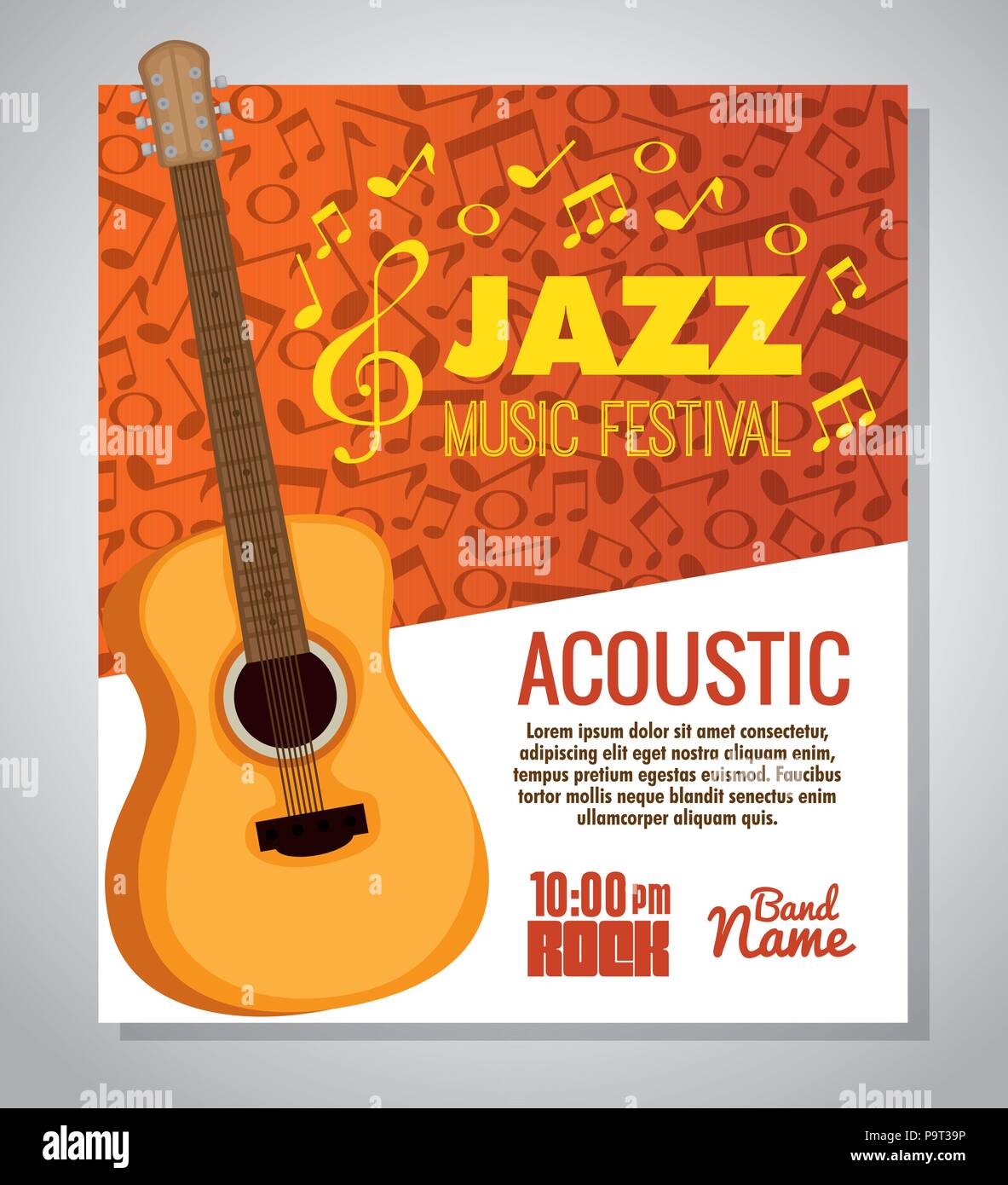 guitar acoustic instrument label vector illustration design Stock ...