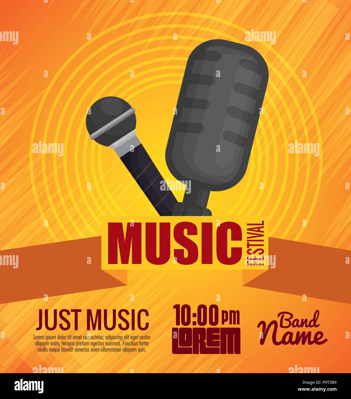 microphones musical festivel label vector illustration design Stock ...