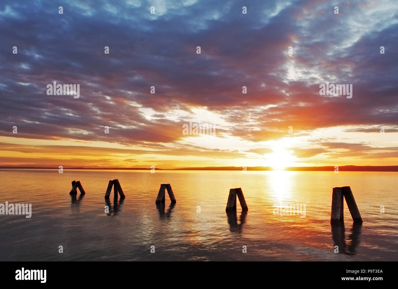 Early morning sunrise over the sea Stock Photo - Alamy