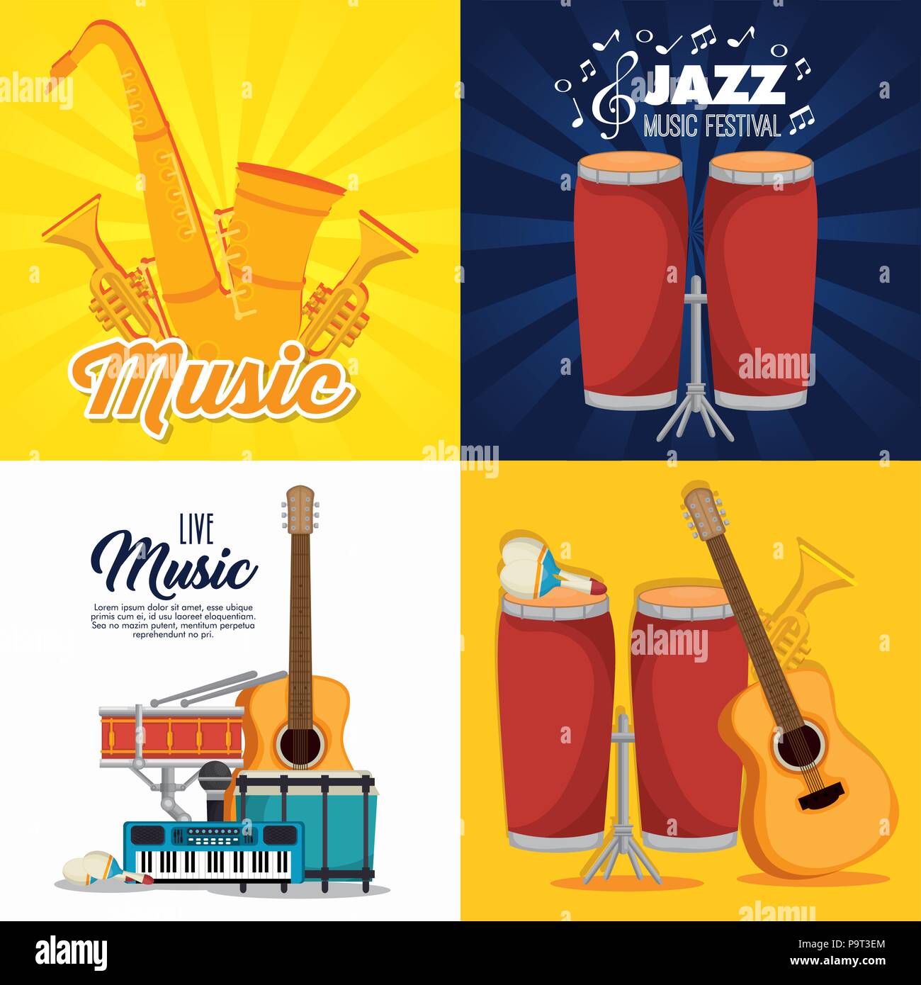 set musical instruments icons vector illustration design Stock Vector ...