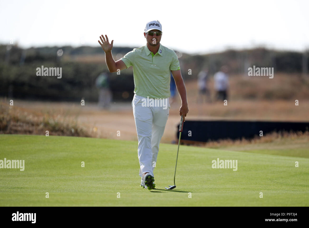 USA's Austin Cook celebrates a birdie on the 3rd during day one of The ...