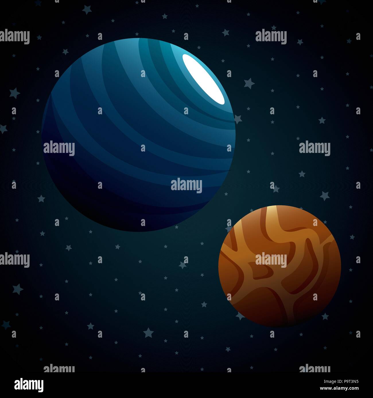 planets of the solar system scene vector illustration design Stock ...
