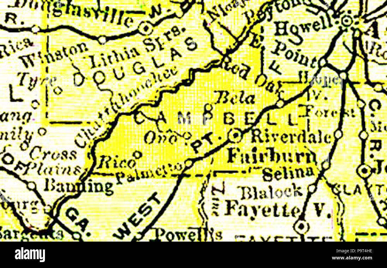 Campbell county map hi-res stock photography and images - Alamy