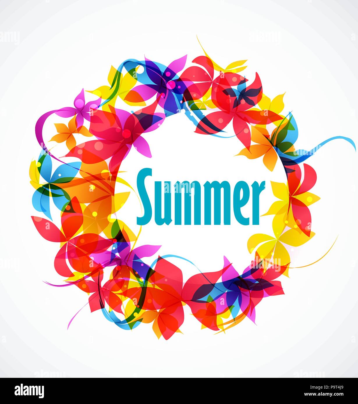 Vector abstract colorful flowers in a circle Stock Vector Image & Art ...