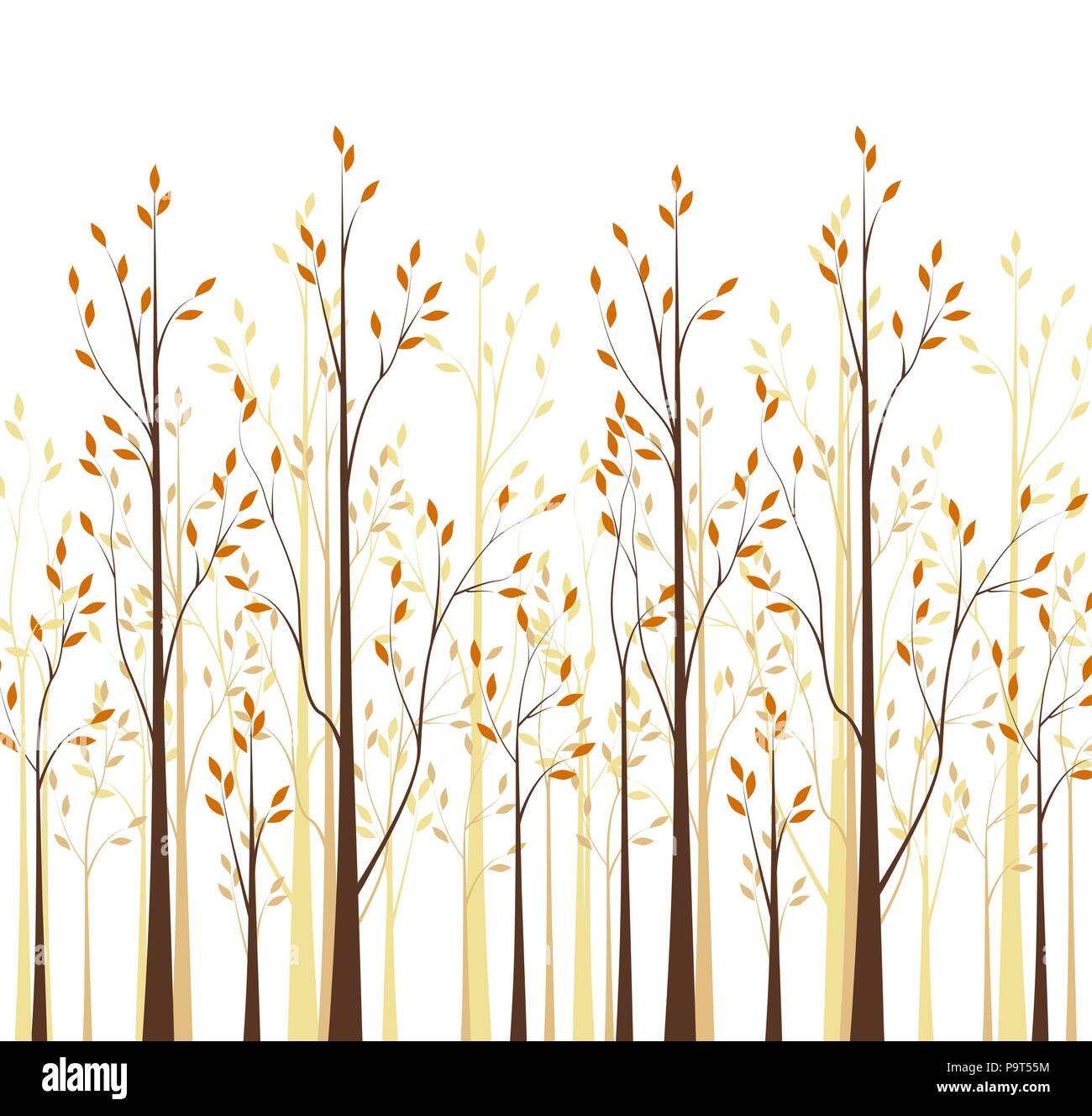 Vector autumn tree on a white background Stock Vector Image & Art - Alamy