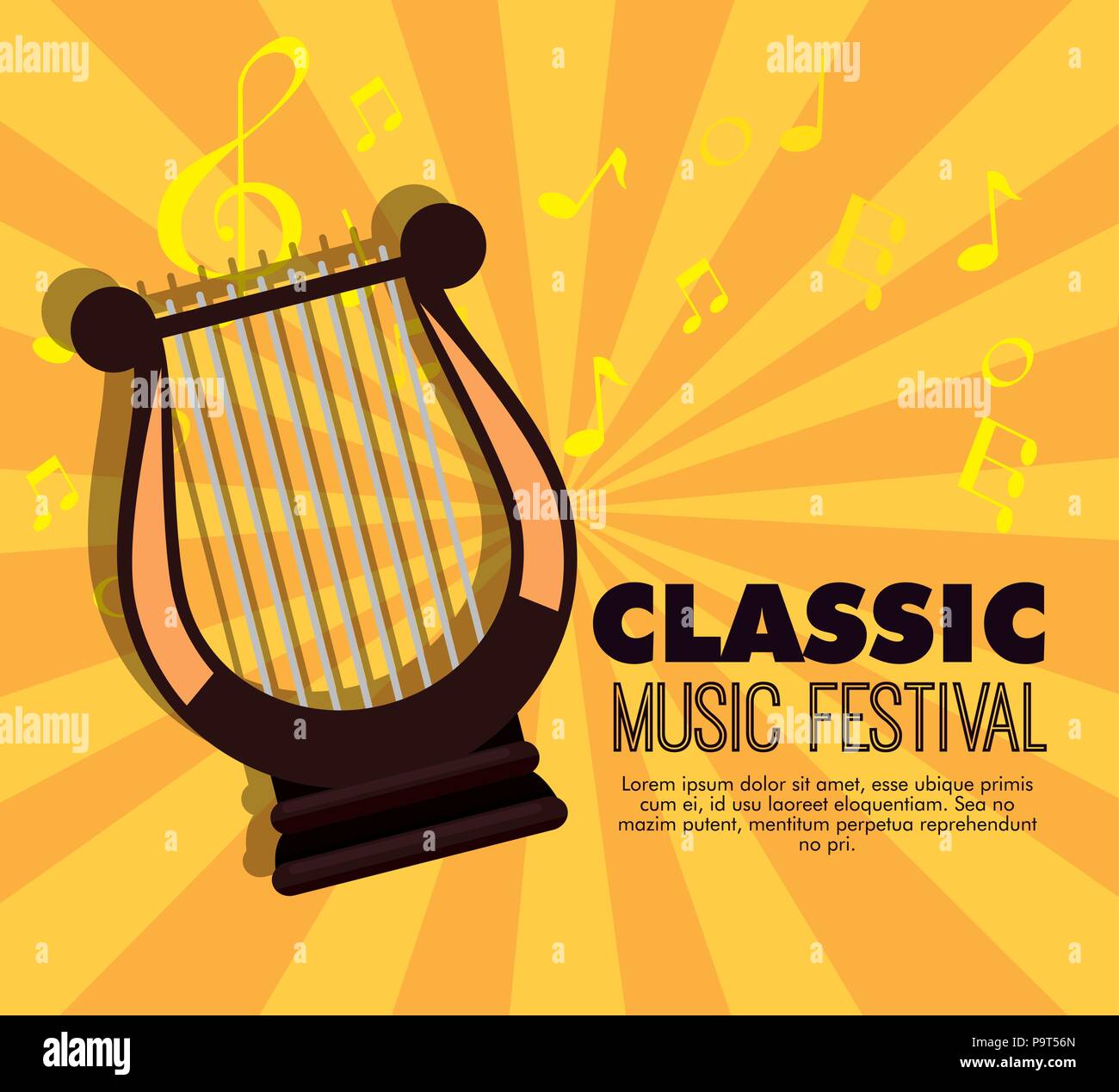 harp musical instrument label vector illustration design Stock Vector ...