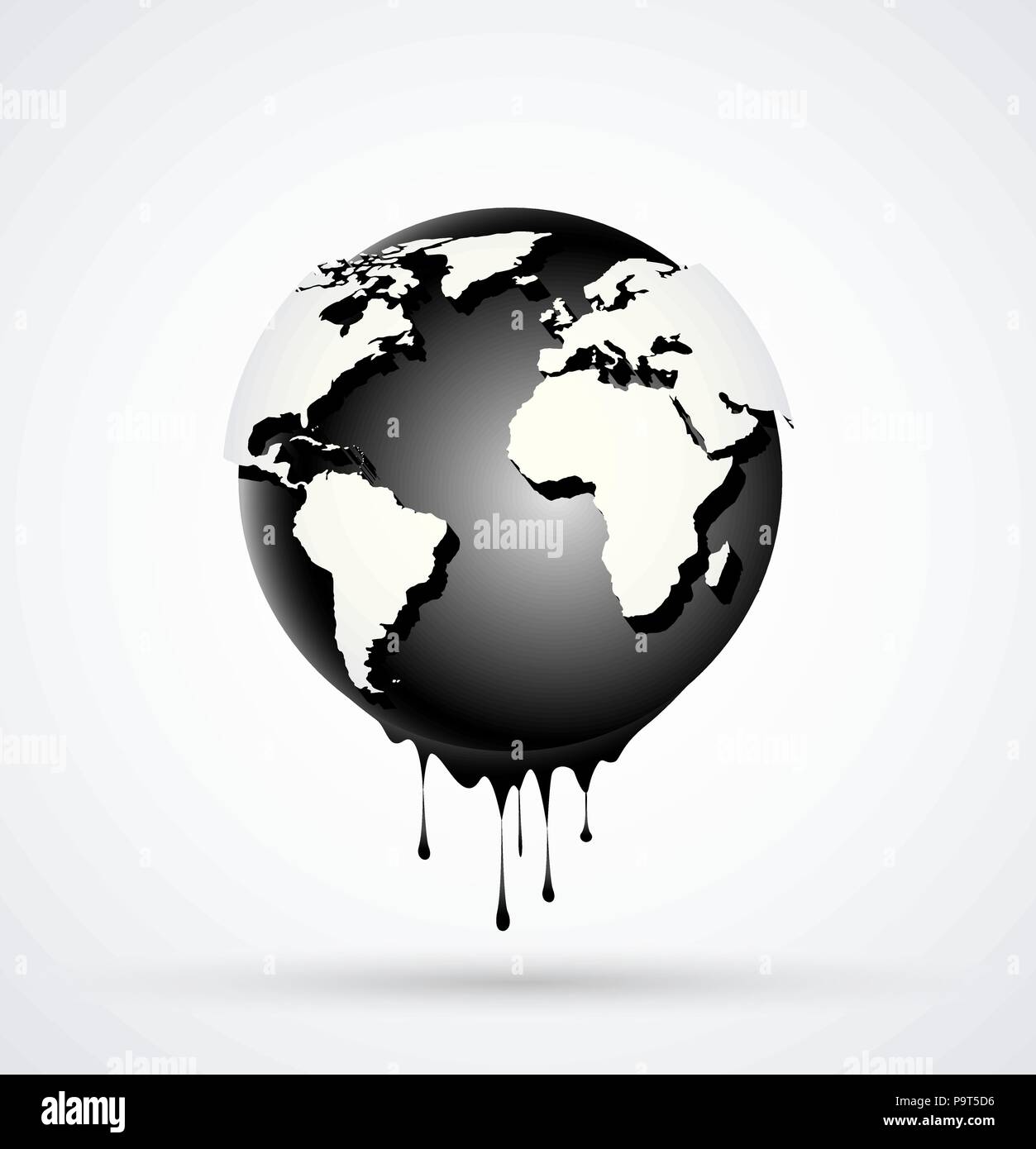 Vector illustration Earth globe dripping oil or diesel Stock Vector ...