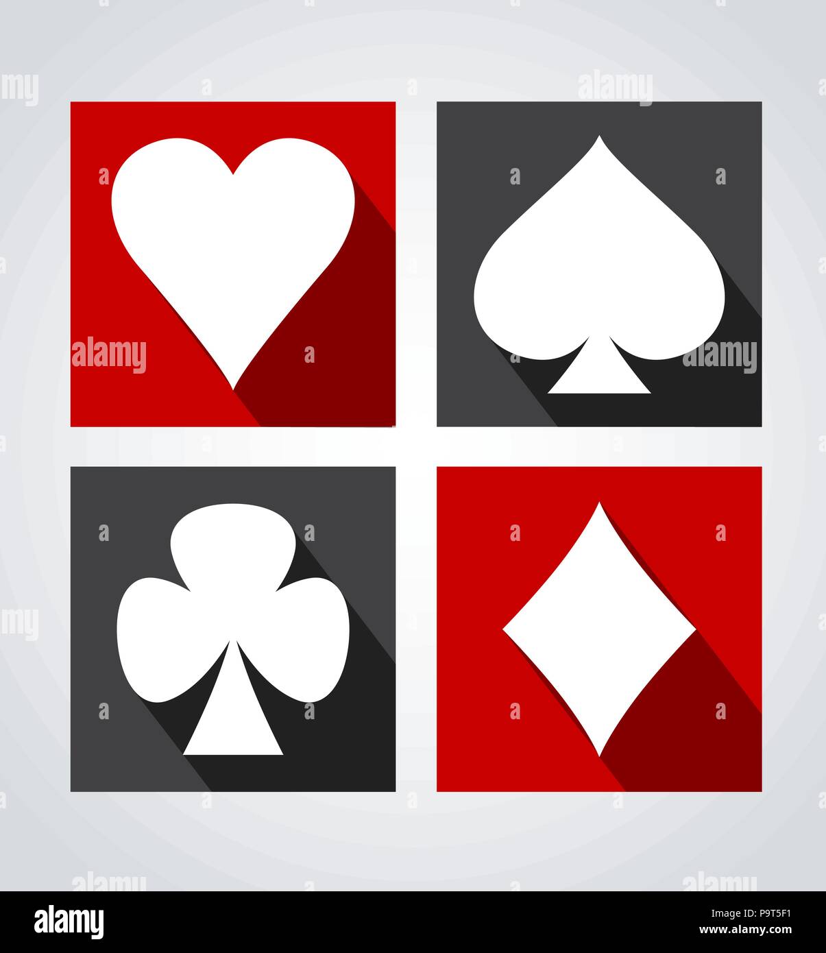 Vector gambling card symbols on a gray background Stock Vector Image ...