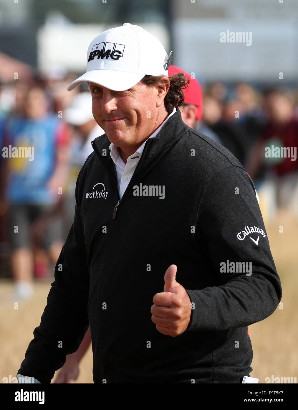 USA's Phil Mickelson gives a thumbs up on the 4th during day one of The ...