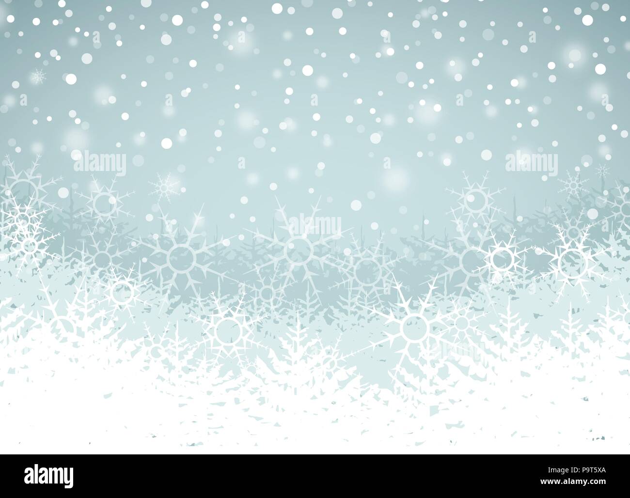 Vector illustration Winter landscape with trees and snow Stock Vector ...