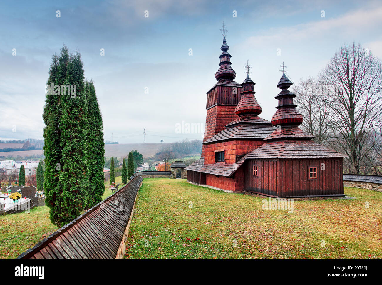 The Greek Catholic wooden church of St Paraskieva in Potoky, Slovakia ...