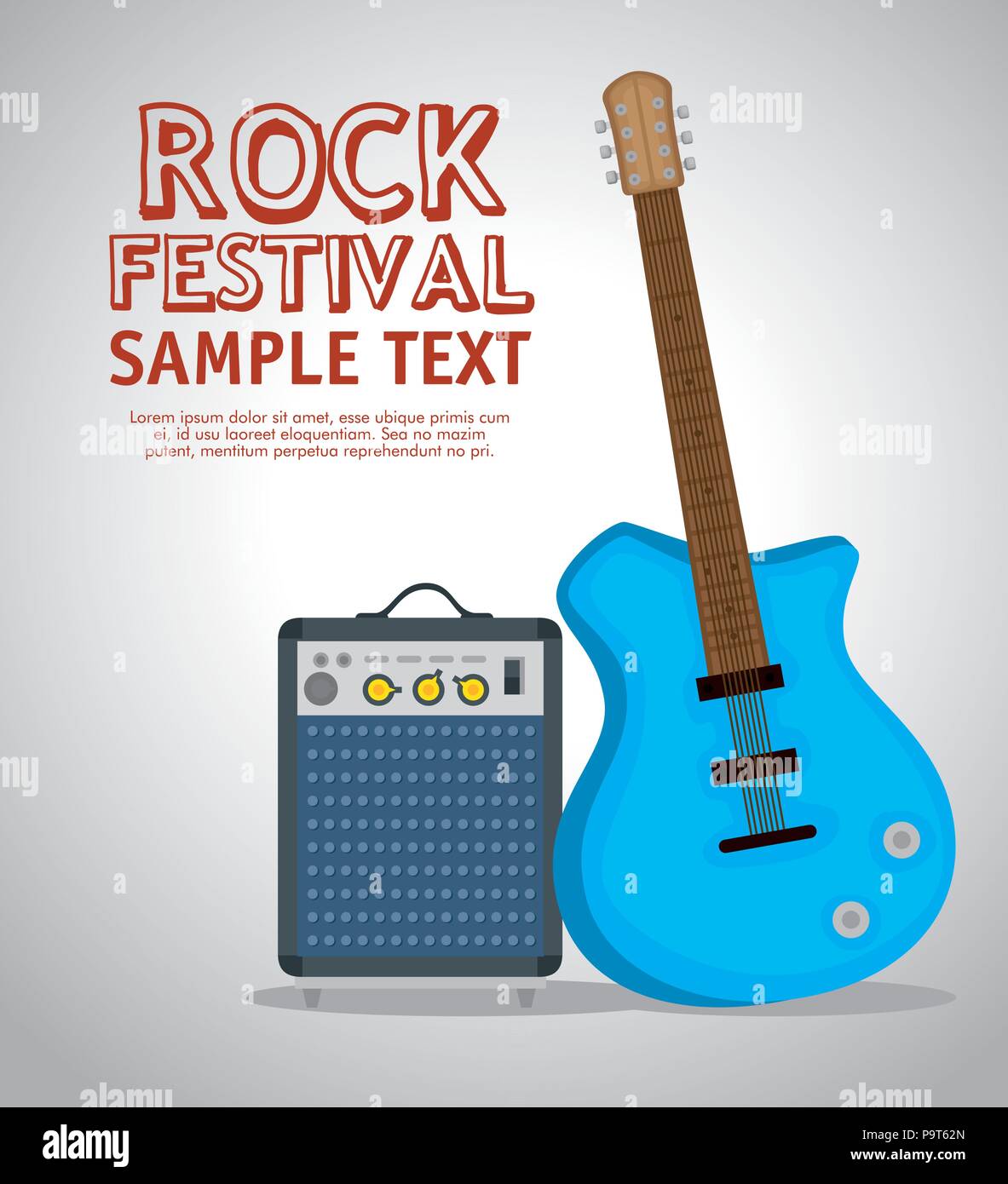 guitar electric instrument label vector illustration design Stock ...