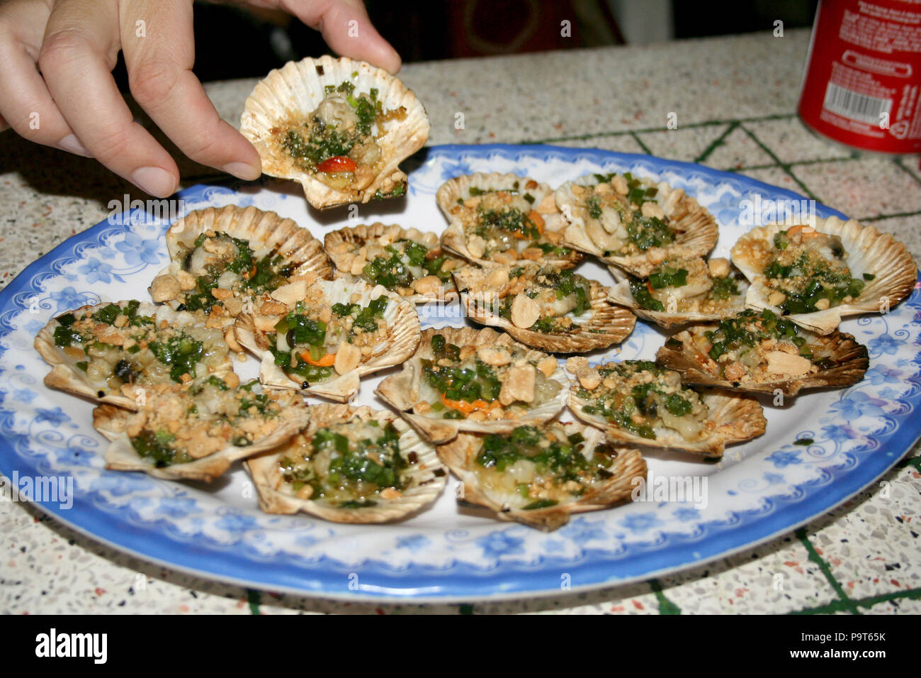 Plate of Shellfish, Vietnam Stock Photo - Alamy