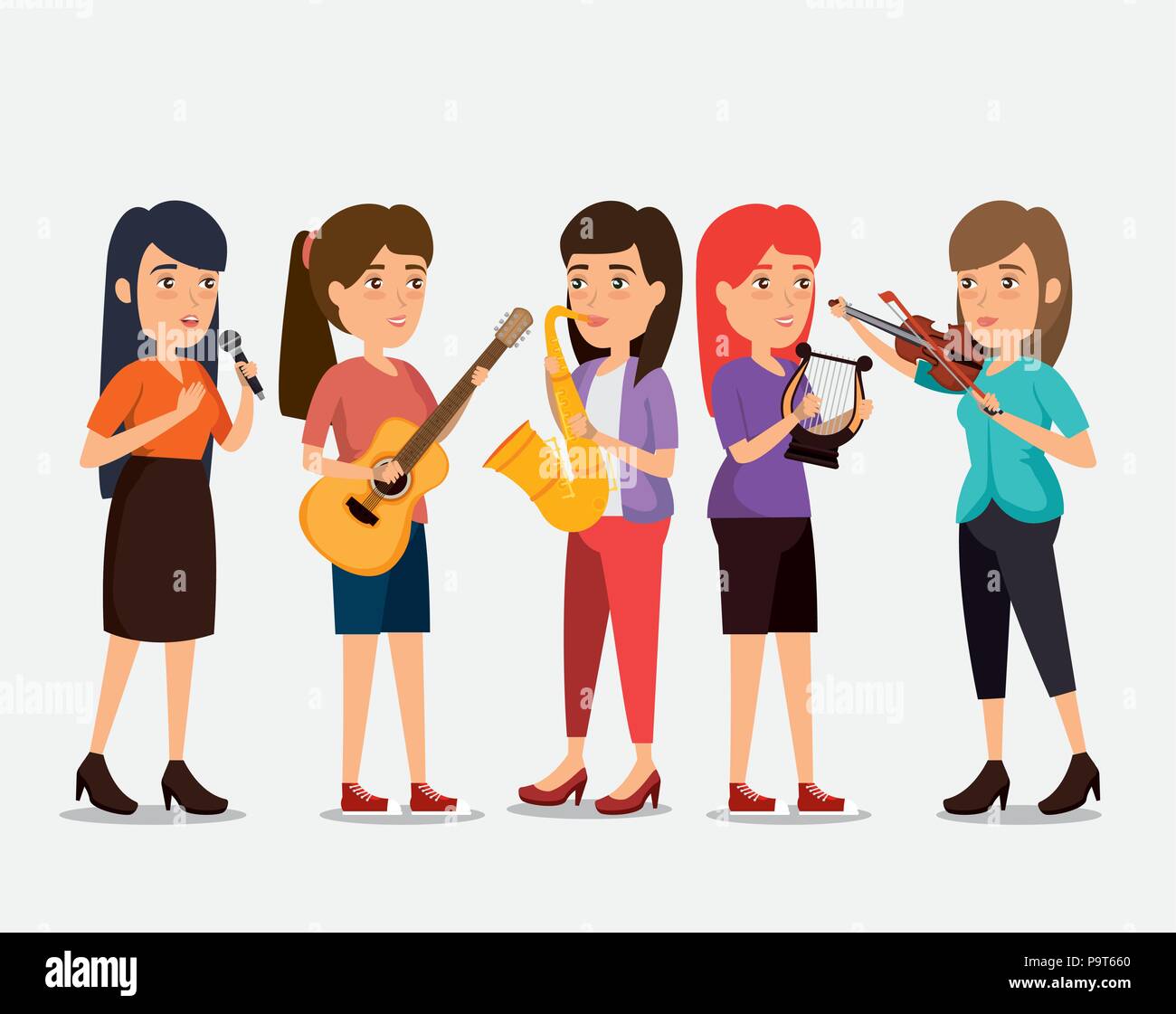 group of persons in concert vector illustration design Stock Vector ...