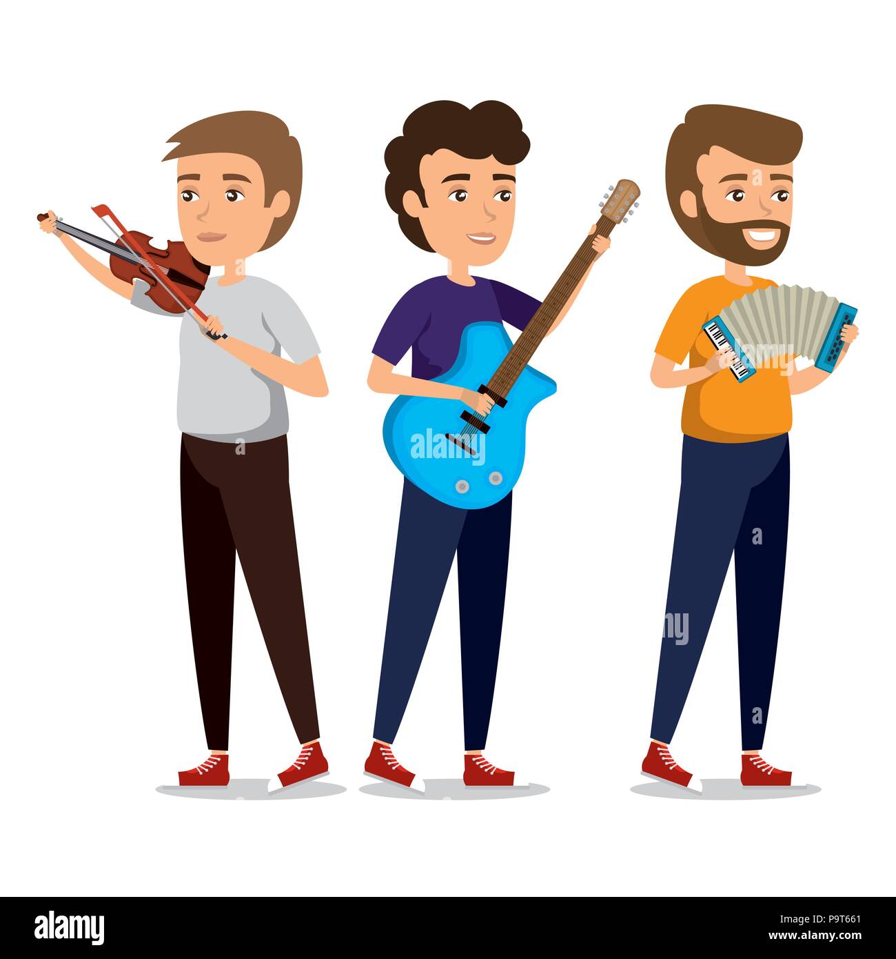 group of persons in concert vector illustration design Stock Vector ...