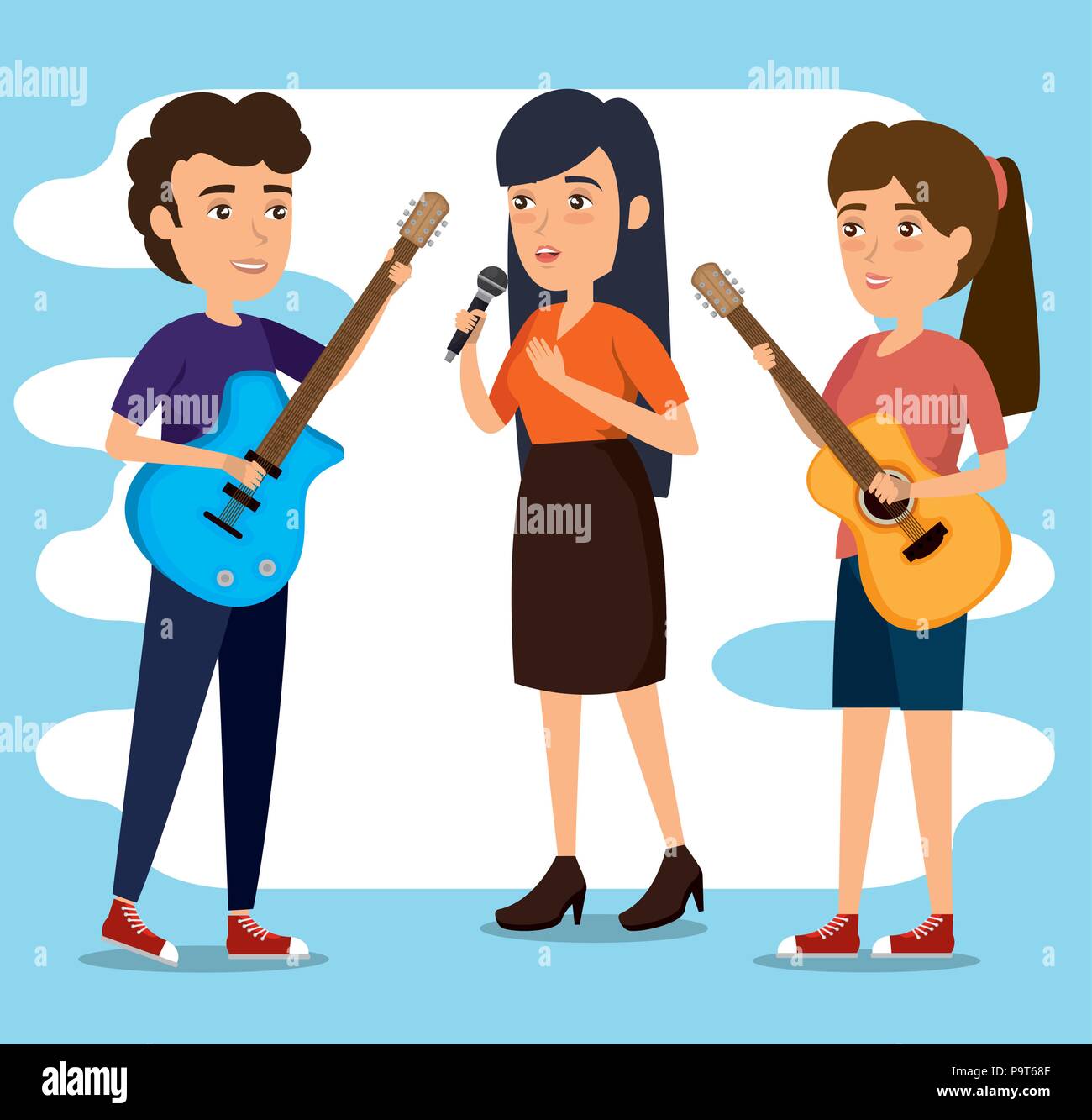 group of persons in concert vector illustration design Stock Vector ...