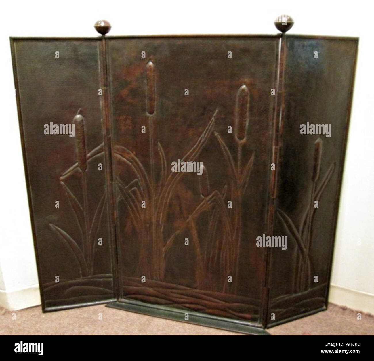 290 Cattail fire screen by Elizabeth Eleanor D’Arcy Gaw, c. 1909 Stock ...