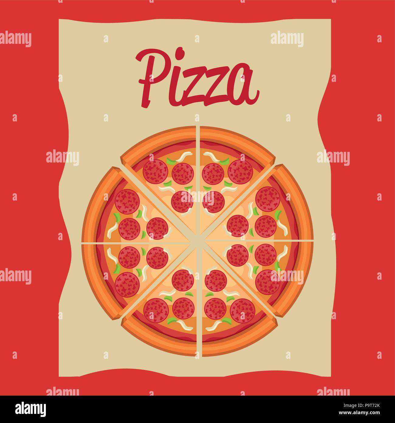 delicious italian pizza label vector illustration design Stock Vector ...