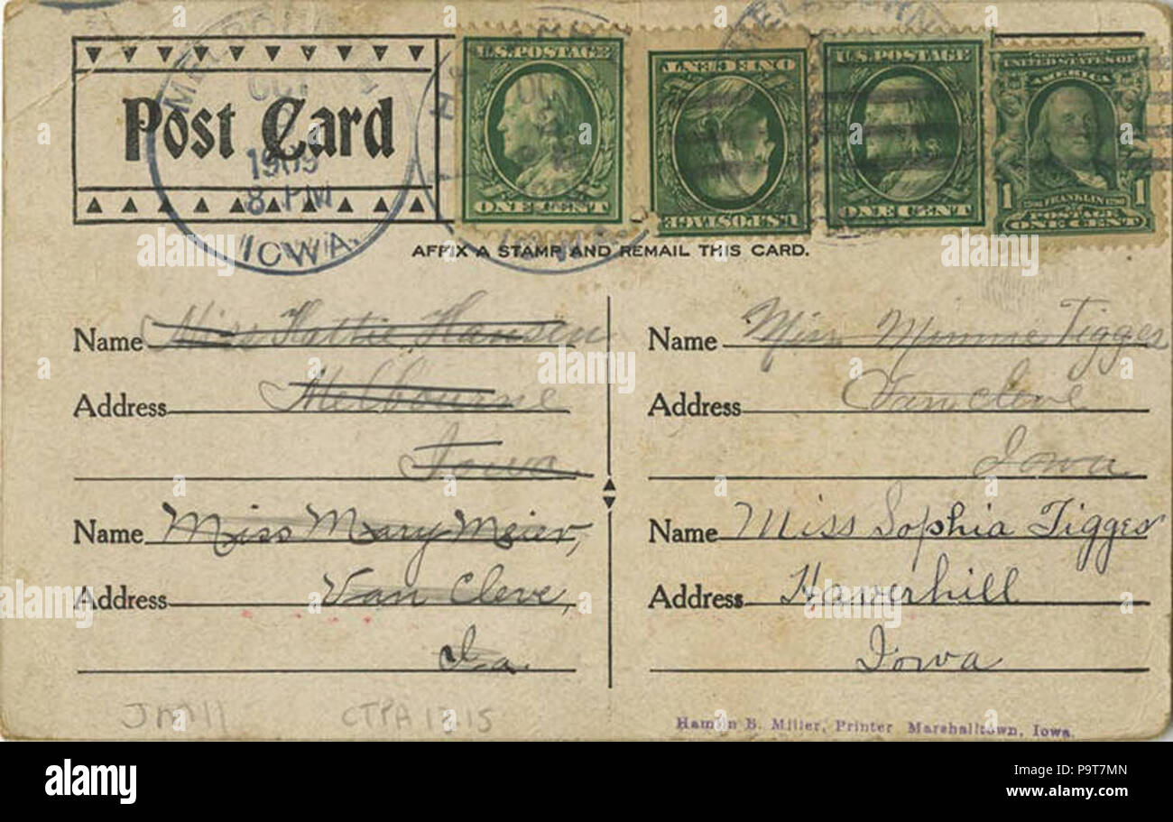295 Chain letter postcard, three spaces for autographs and a note, then ...