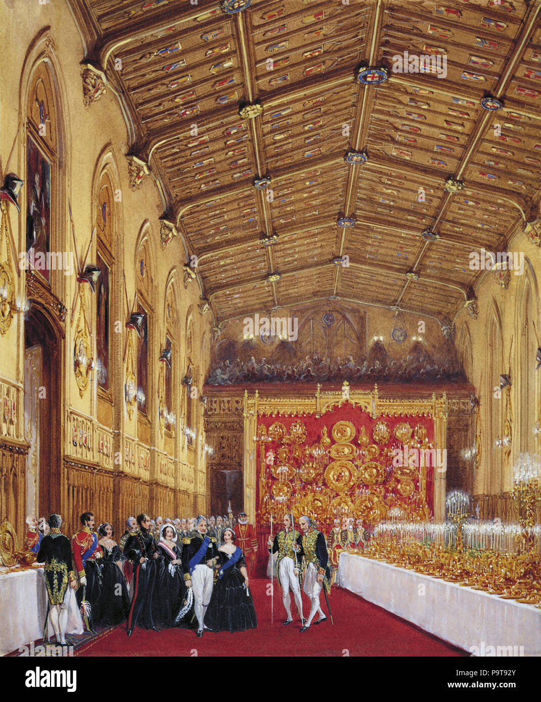 Nash Joseph - Windsor Castle - St George's Hall 11 October 1844 Stock ...