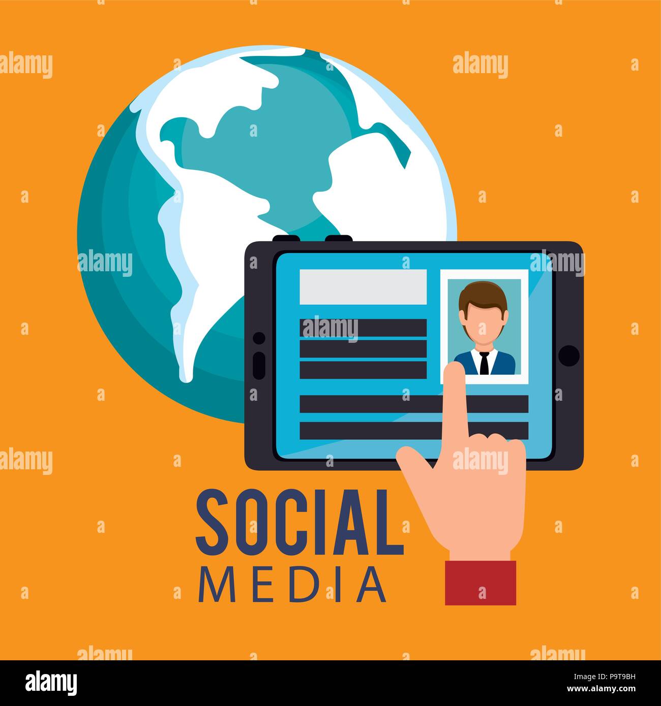 tablet with social media icon vector illustration design Stock Vector ...