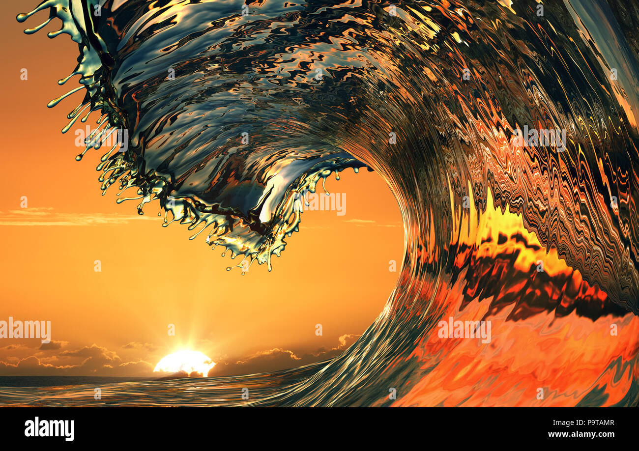 Beautiful ocean wave, sea water rip curl Stock Photo - Alamy