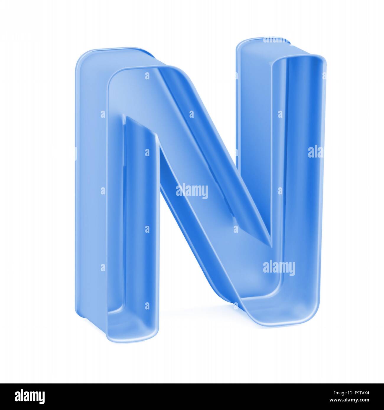 Blue baking cake pan, cookie cutter or toy mold like capital letter N ...