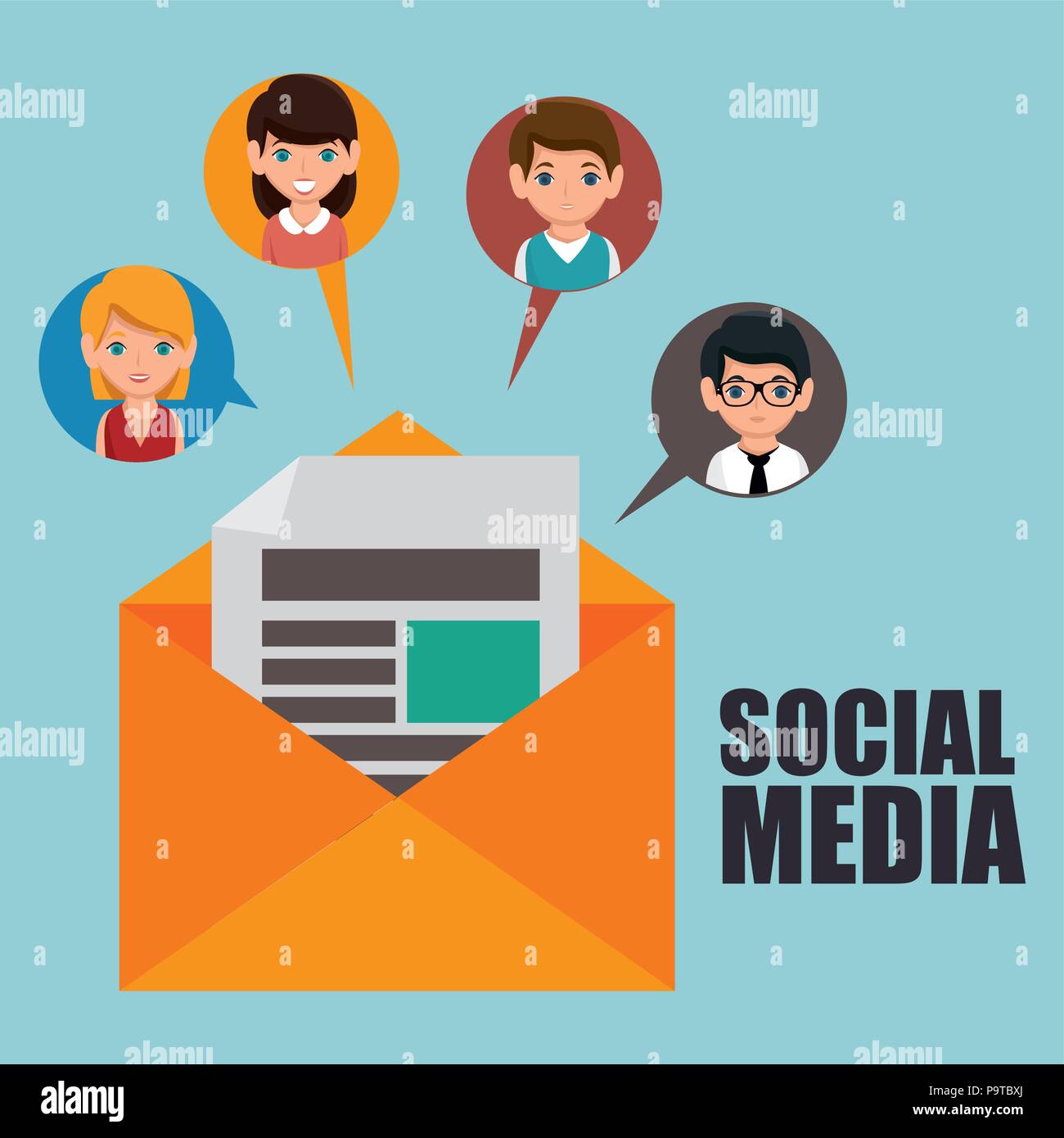 social media community characters vector illustration design Stock ...