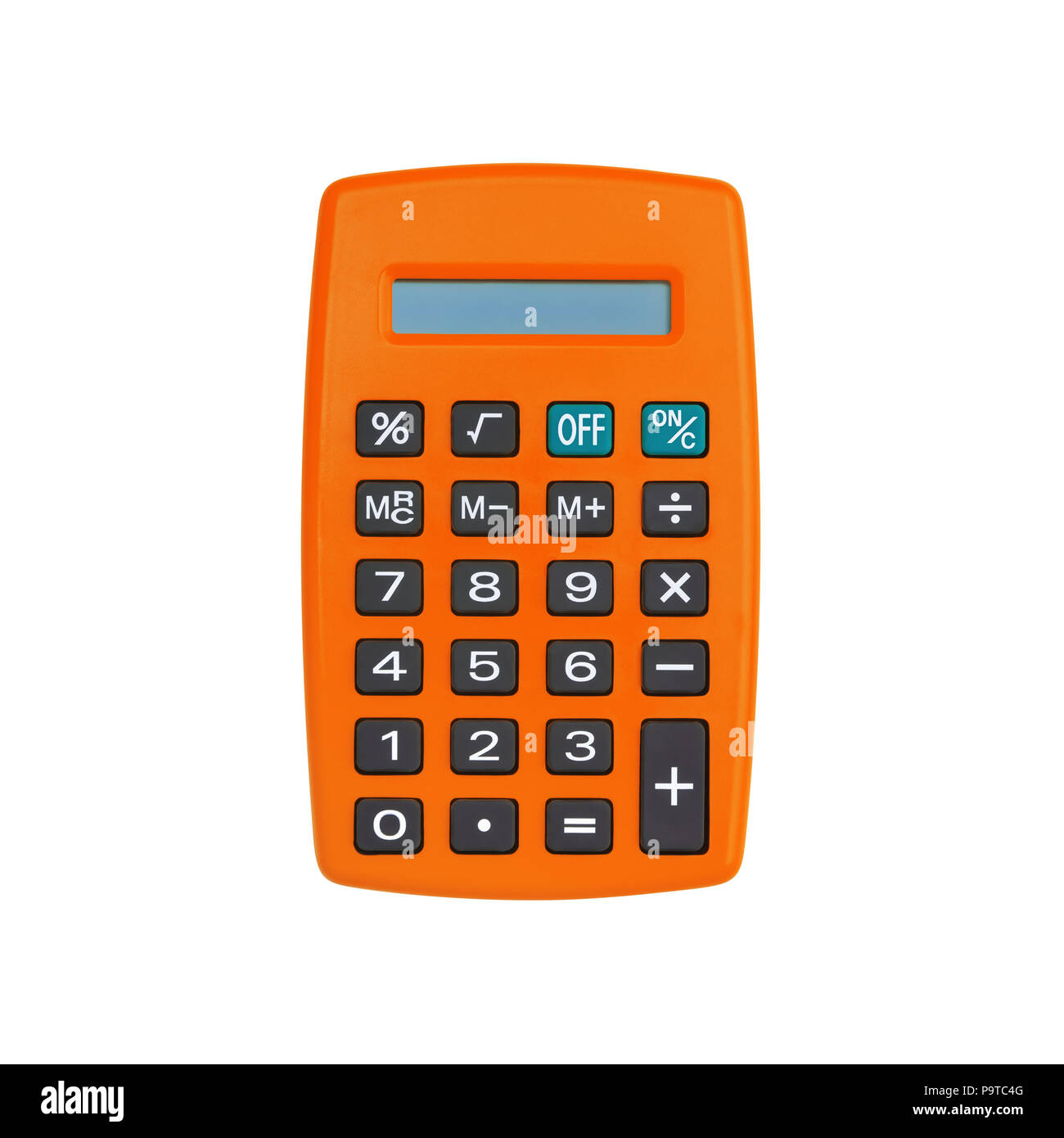 Orange calculator isolated on white background with clipping path Stock ...