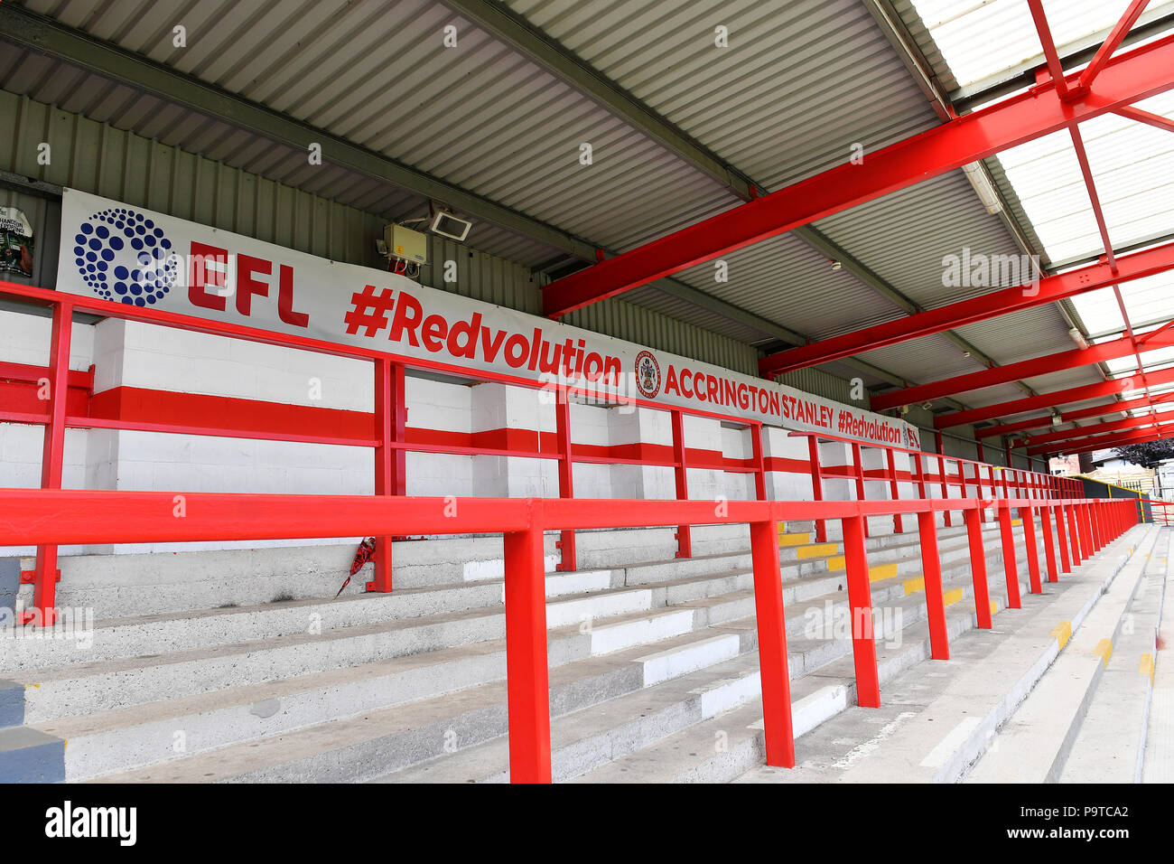 A view of the standing section of the stands at the Wham Stadium, home ...