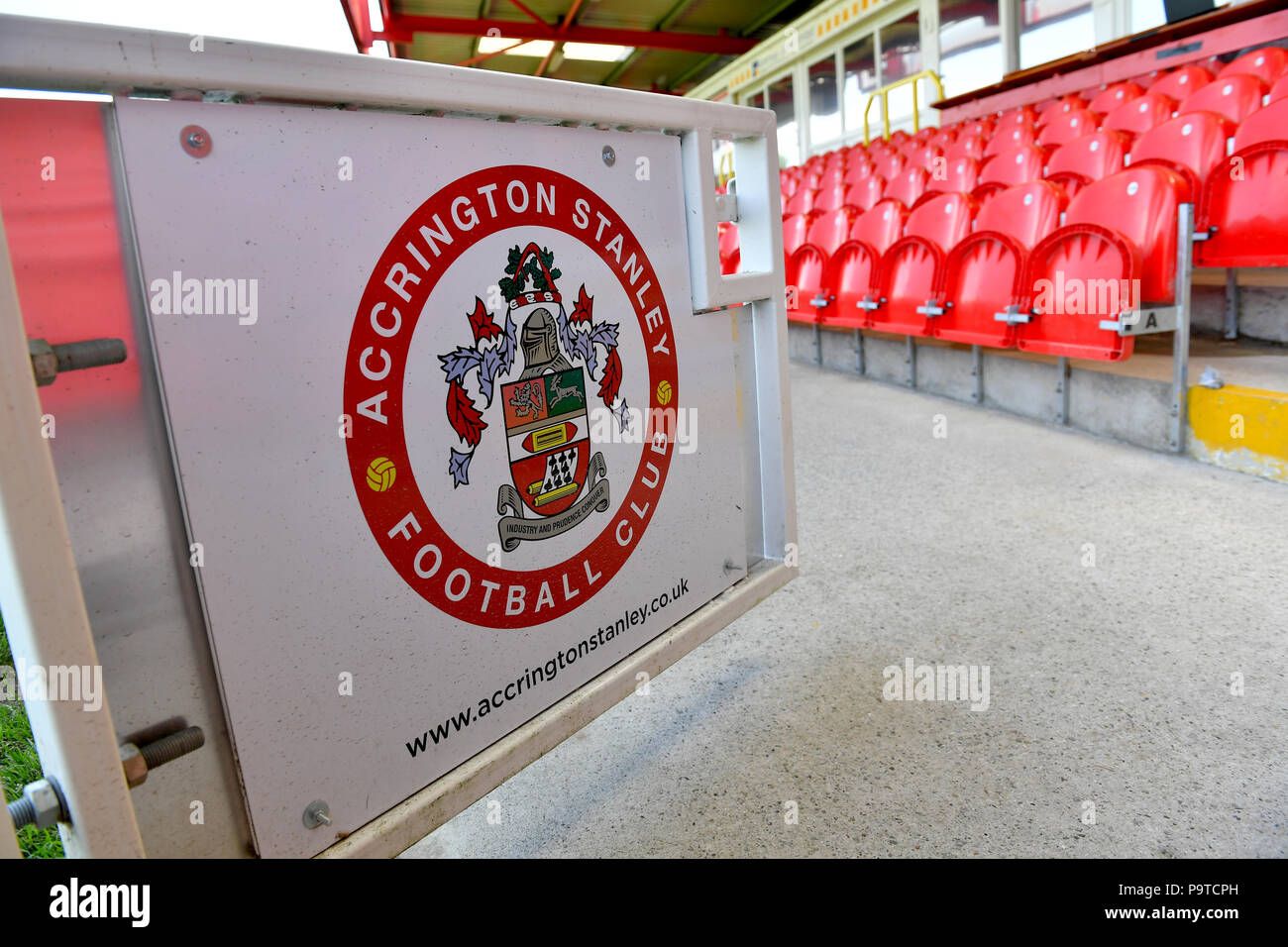 A view of the stands at the Wham Stadium, home to Accrington Stanley ...
