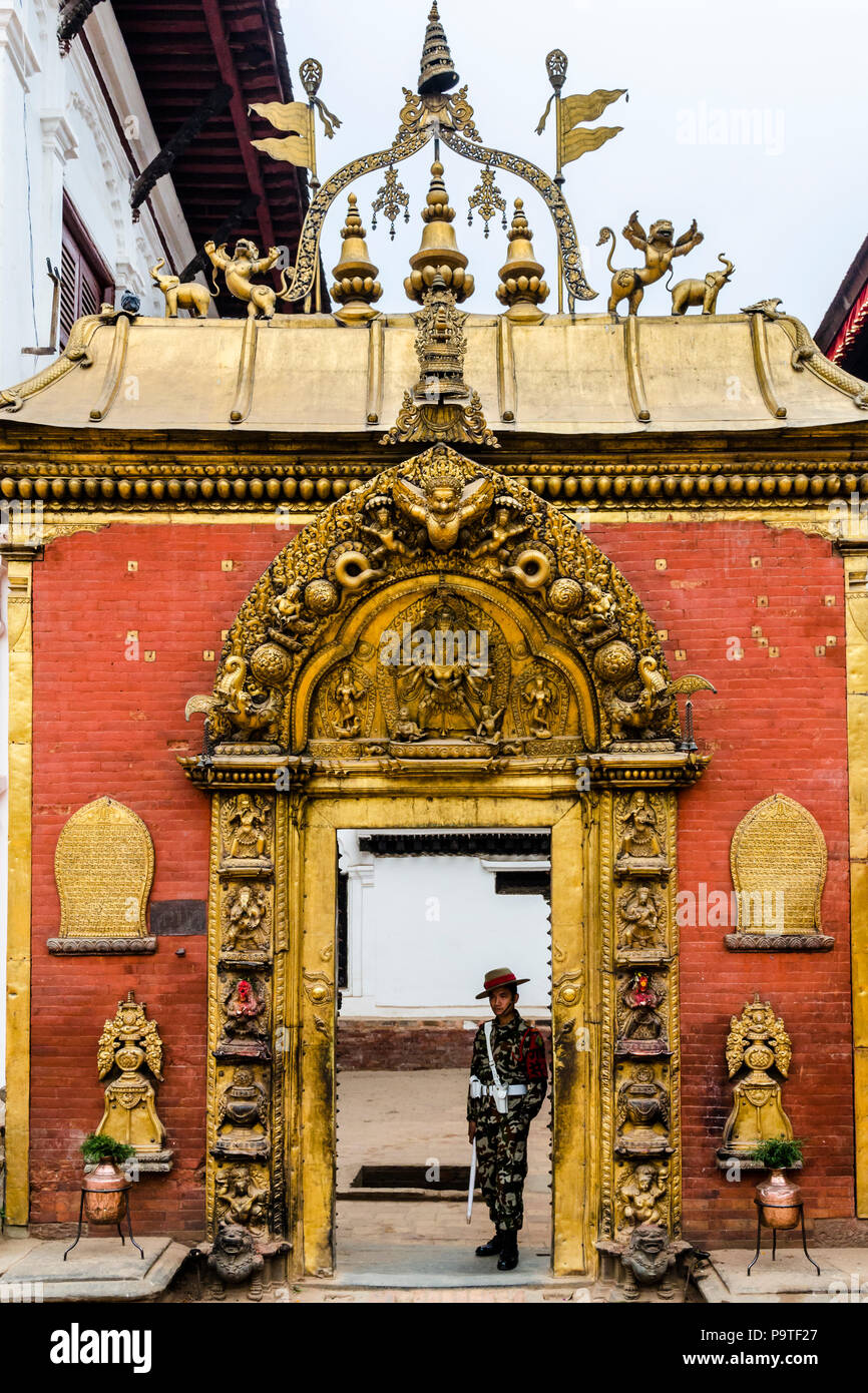 The Golden Gate Sundhoka, Bhaktapur Durbar Square Stock Photo - Alamy