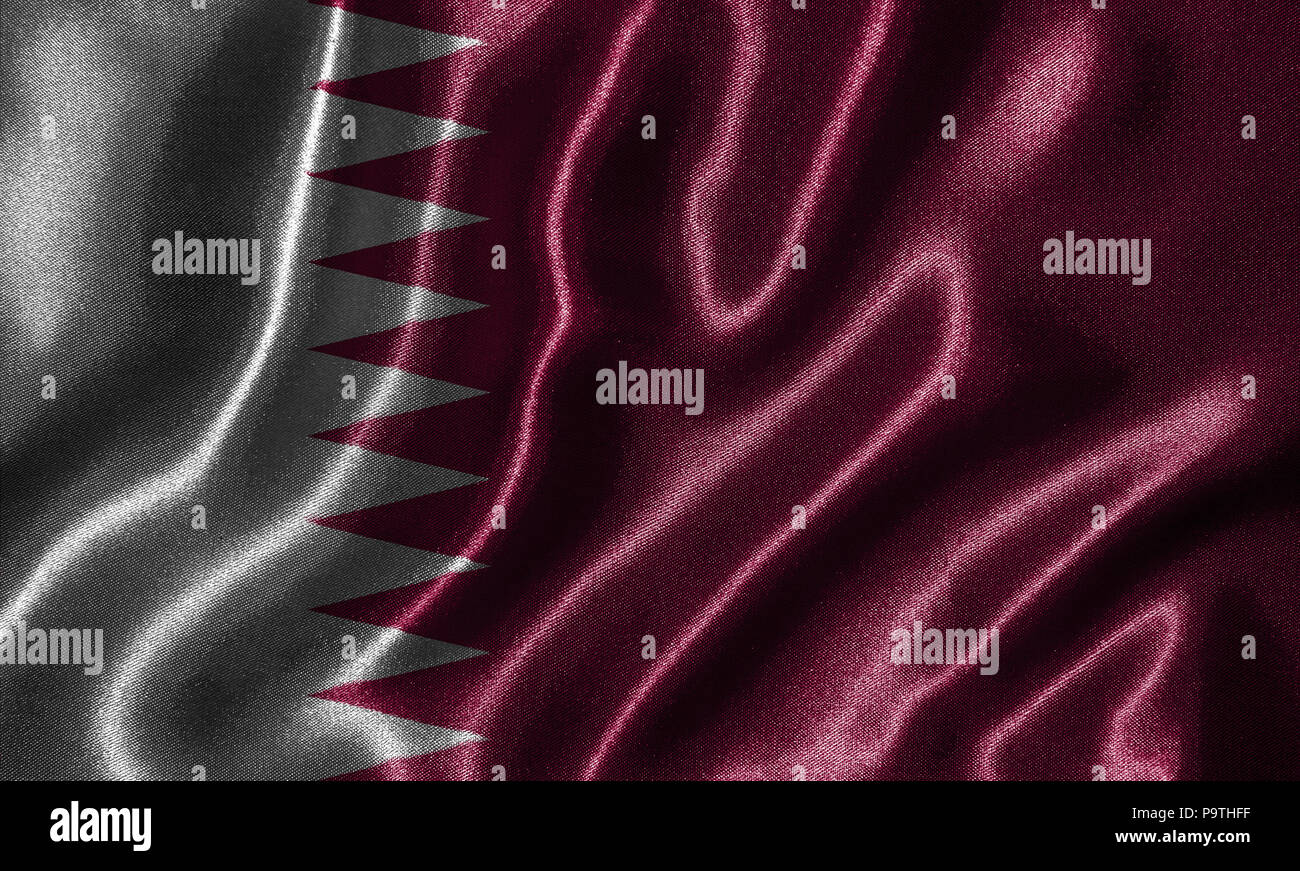 Qatar flag - Fabric flag of Qatar country, Background and wallpaper of ...